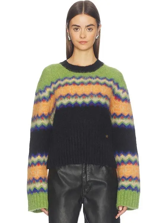 GANNI Brushed Alpaca Fairisle Sweater - Multi