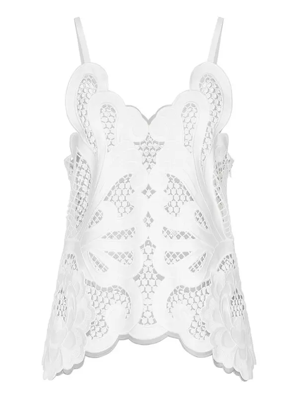 Dolce & Gabbana Cotton Top With Cut-out Detailing Shirts And Tops - White
