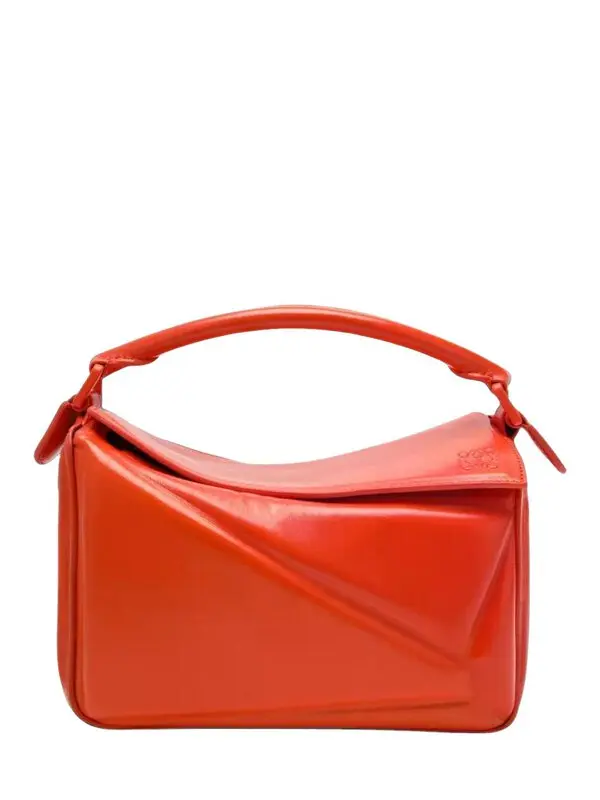 Loewe Small Puzzle Blown Bag In Glossy Lambskin - Red