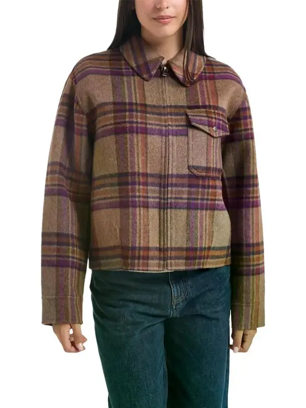 Woolrich Check-pattern Zip-up Jacket - Brown