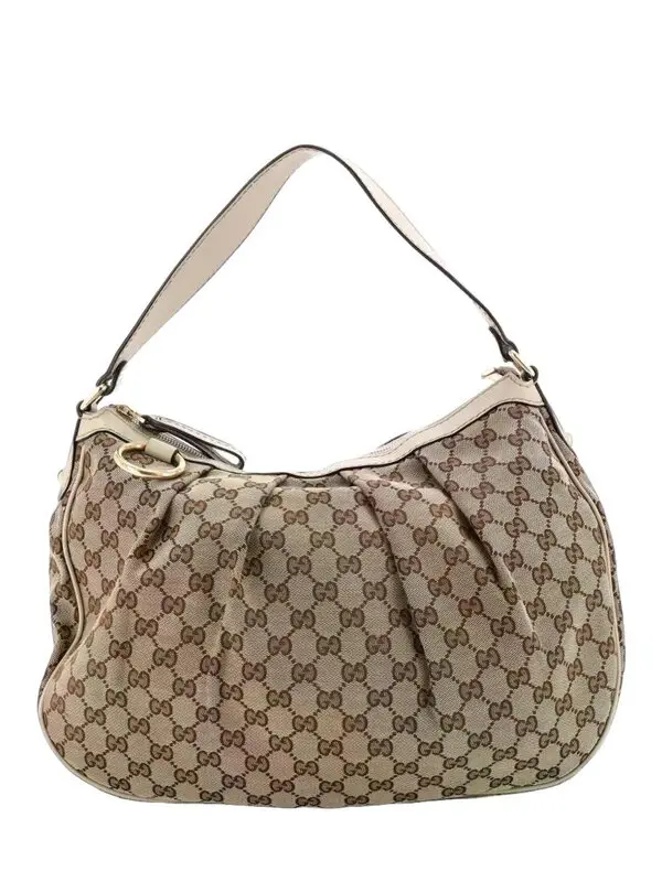 Gucci Sukey Gg Canvas With Leather Medium Hobo Bag - Brown