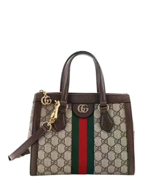 Gucci Ophidia Top Handle Gg Coated Canvas Small Tote Bag - Brown