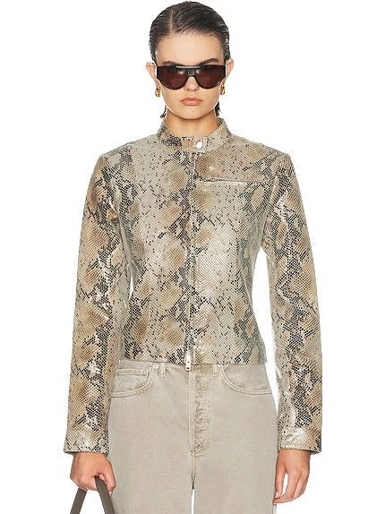 GRLFRND X Sophia Kelly Amari Leather Moto - Python