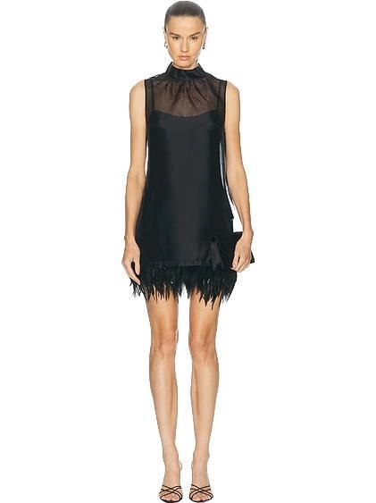 Staud Albee Silk Mini Dress - Black