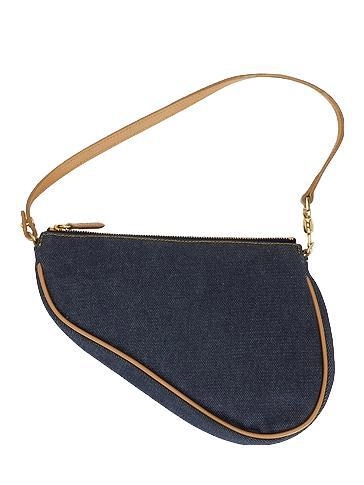 Dior Denim Vintage Saddle Bag - Blue