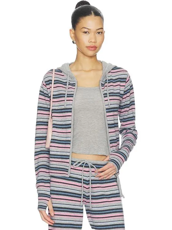 Frankies Bikinis Topanga Cashmere Zip Up Hoodie - Multi