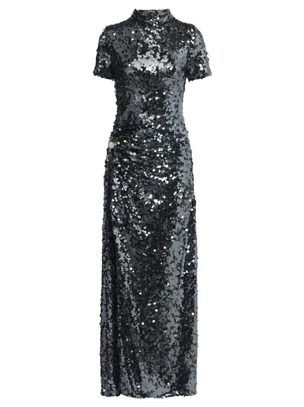 Christopher Esber Opaline Sequined Gown - Silver
