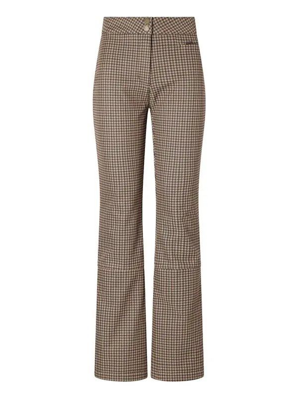 WE NORWEGIANS Glenshee Houndstooth Stretch-shell Flared Ski Pants - Brown