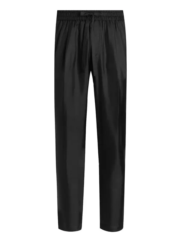 Dolce & Gabbana Silk Twill Jogging Trousers Pants And Shorts - Black
