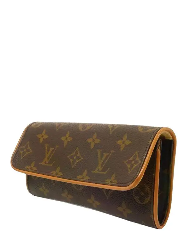 LOUIS VUITTON Monogram Pochette Twin Clutch Bag - Brown