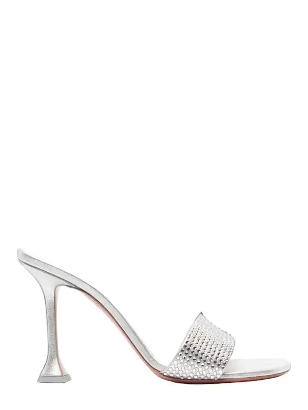 Amina Muaddi Andreea Crystal-embellished Mules - Silver