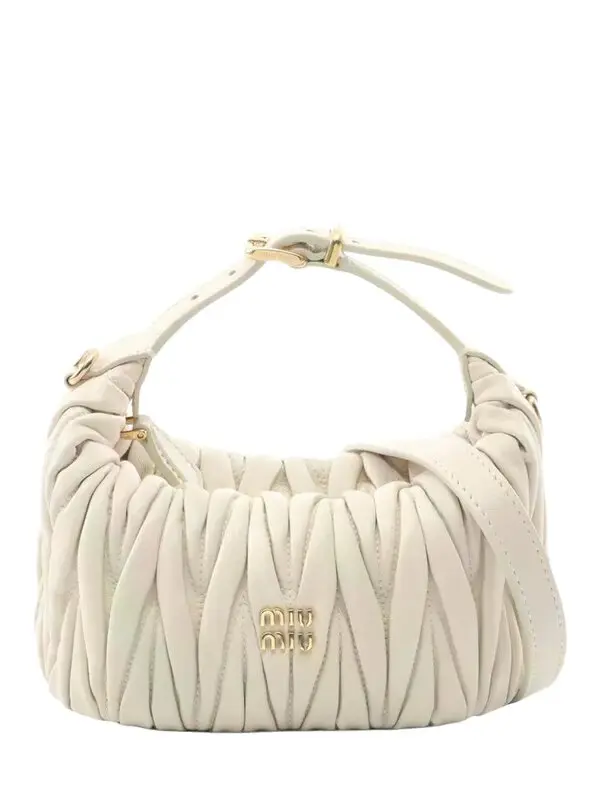 Miu Miu Matelassé Leather Tote Bag - Neutrals