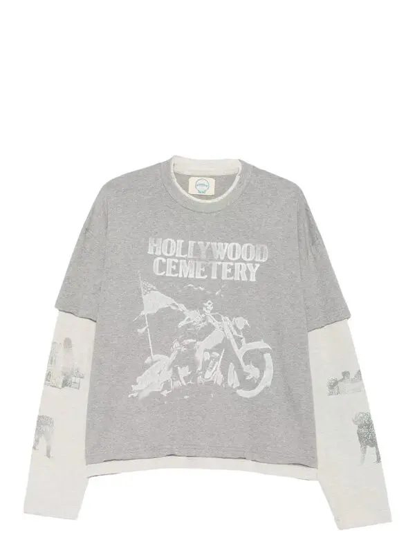 ERCOLE STUDIO Graphic-print Layered T-shirt - Grey