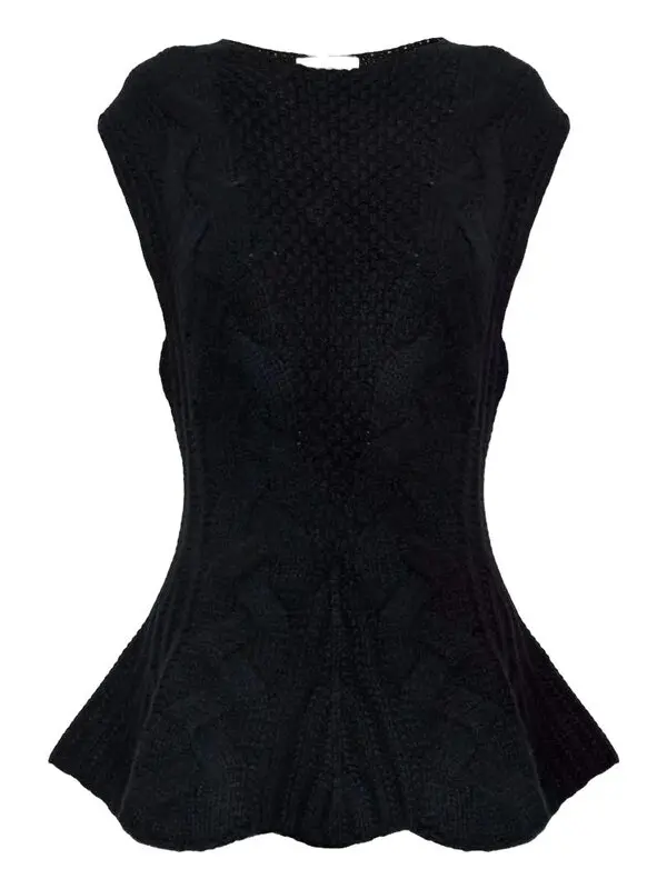 LISA YANG Signy Cable-knit Top - Black
