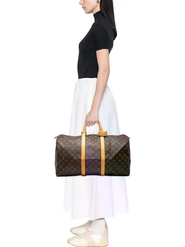 LOUIS VUITTON 2003 Monogram Keepall 50 Travel Bag - Brown
