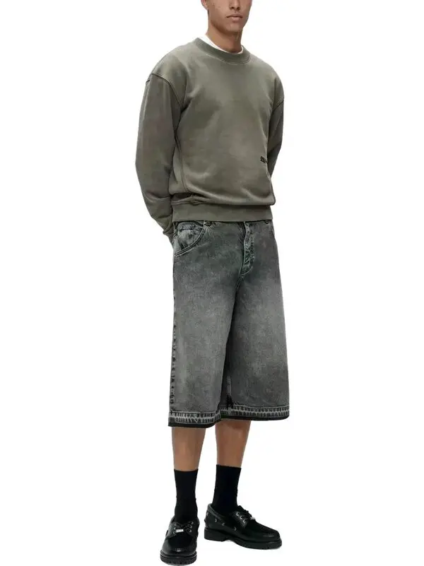 Karl Lagerfeld Acid-wash Denim Shorts - Grey