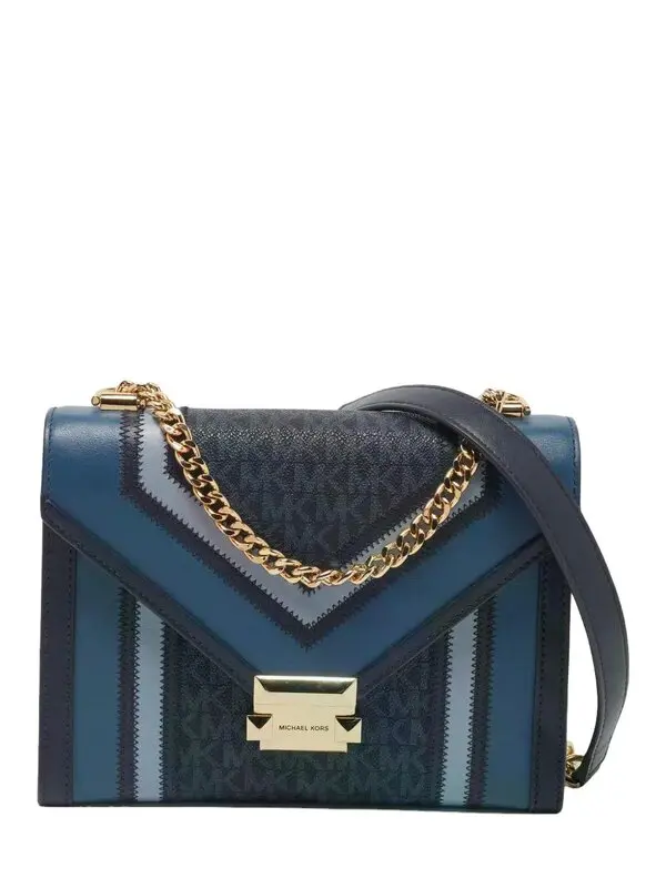 Michael Kors Whitney Monogram-jacquard Shoulder Bag - Blue