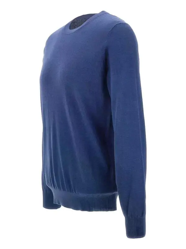 KANGRA Stockinette-stitch Crew-neck Sweater - Blue