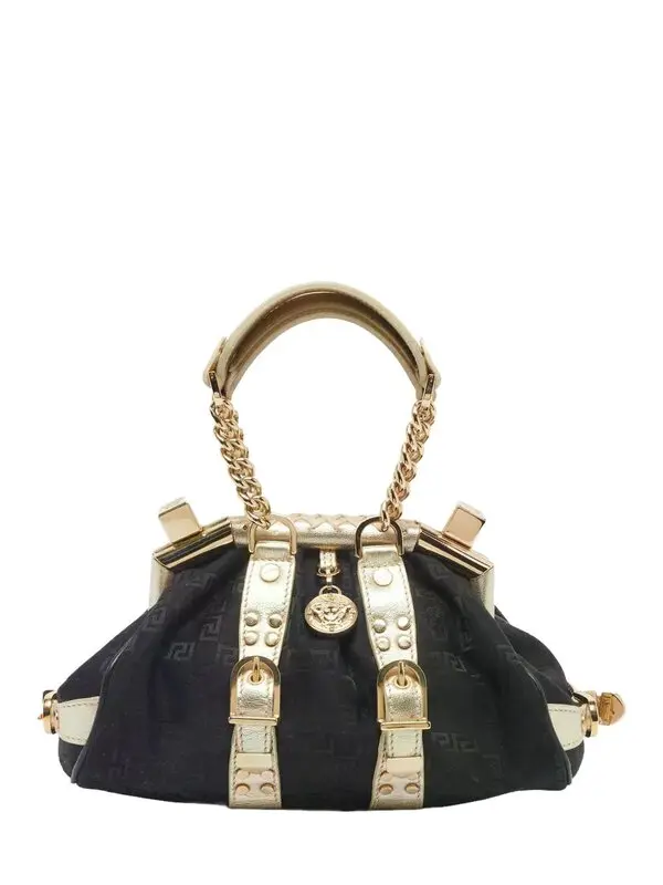 Versace Mini Madonna Buckle-detail Satchel Bag - Black