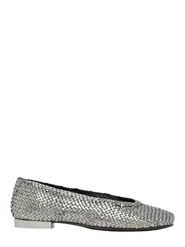 CAREL Cassis Woven Leather Ballet Flats - Silver