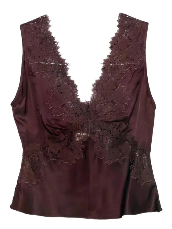 Rixo Emmie Lace-trim Top - Red