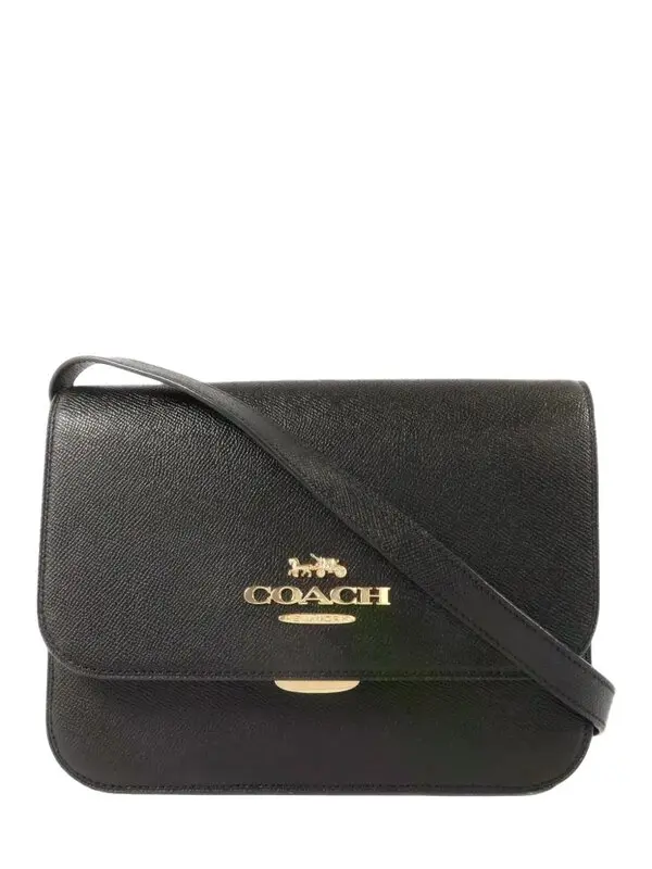 COACH Grained Leather Shoulder Bag - Black