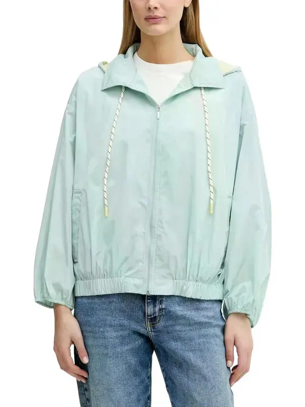 BENETTON Drawstring-hooded Elasticated-hem Jacket - Green