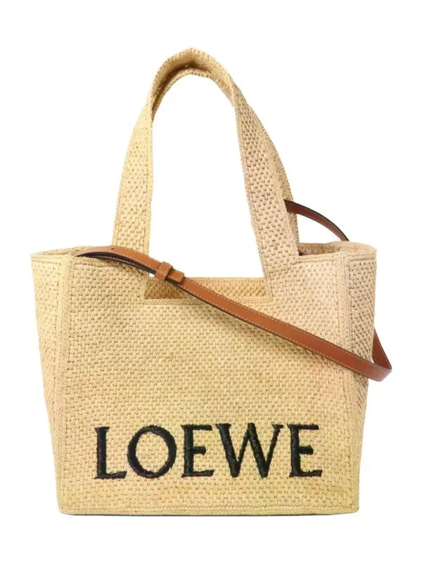 Loewe Logo-embroidered Tote Bag - Neutrals