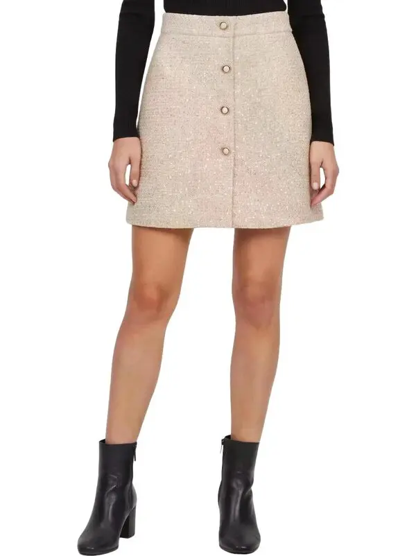 Miu Miu Tweed A-line Mini Skirt - Pink