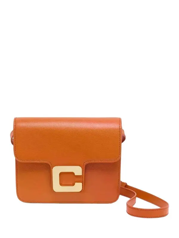 CAREL Mini Sorbonne Grained Calf Leather Shoulder Bag - Orange