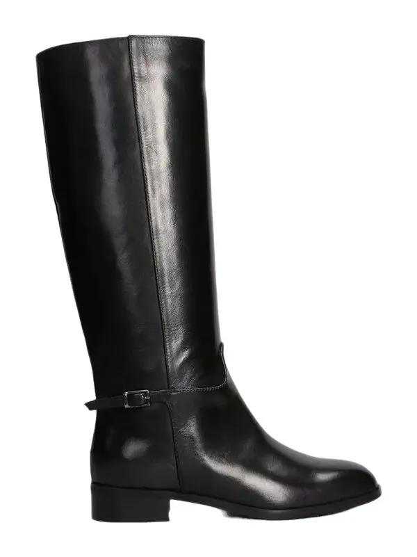 JULIE DEE Buckle-detail Leather Boots - Black