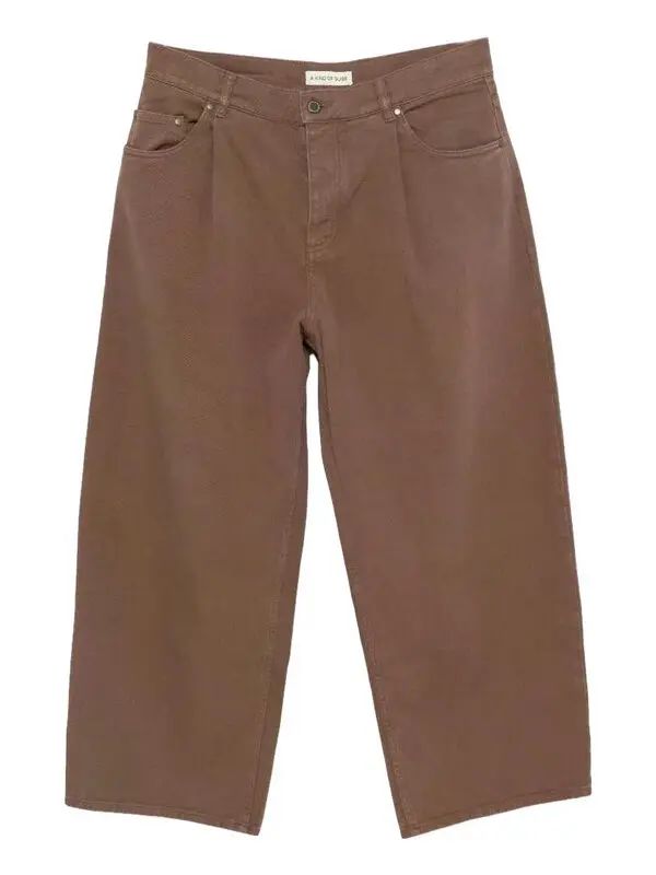 A KIND OF GUISE Pleated Wide-leg Jeans - Brown