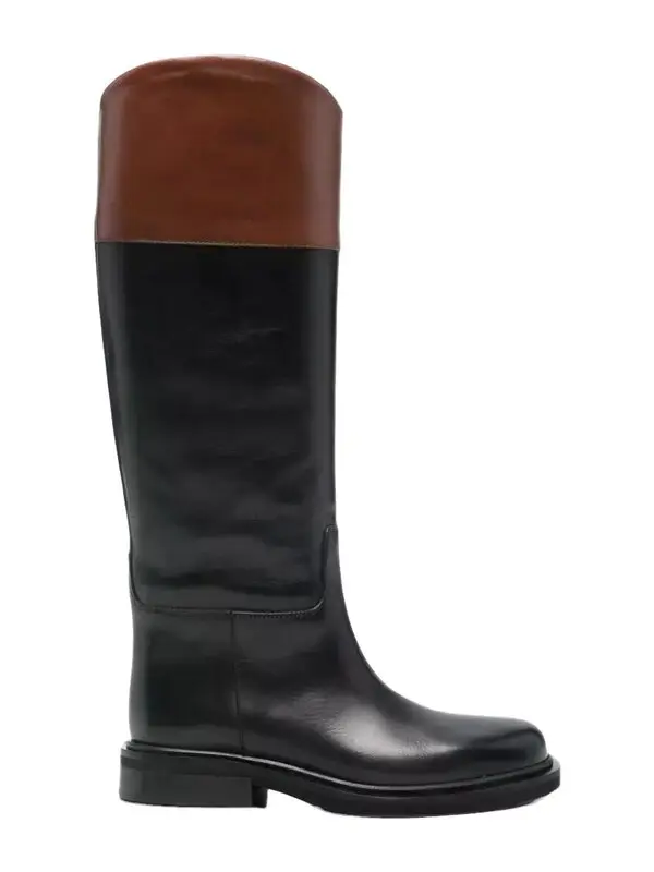POEVE Two-tone Knee-high Boots - Black