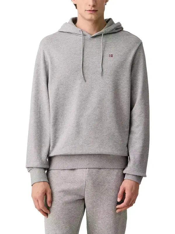 NAPAPIJRI Logo-embroidered Drawstring Hoodie - Grey