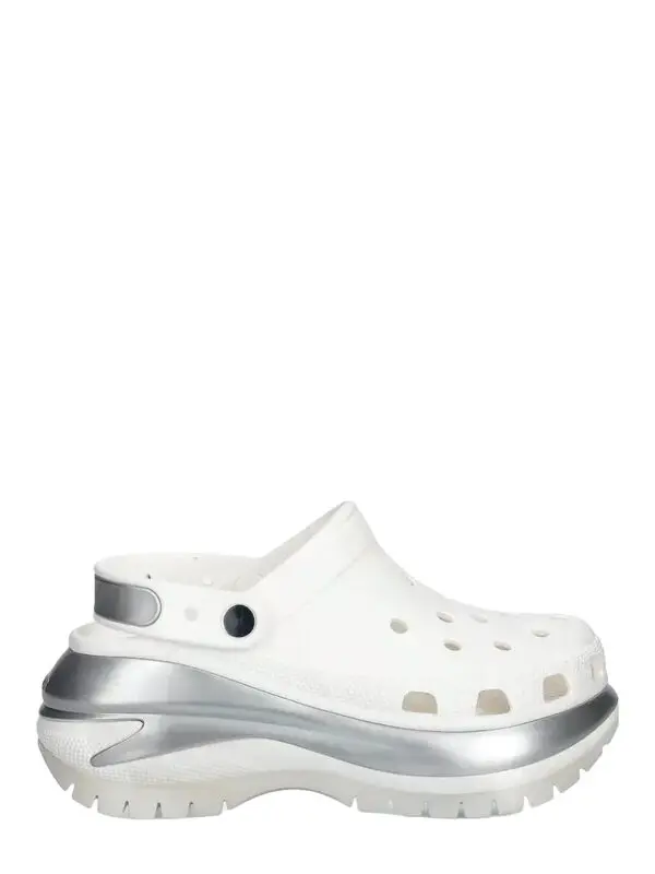 CROCS Mega Crush Metallic-trim Platform Clogs - White