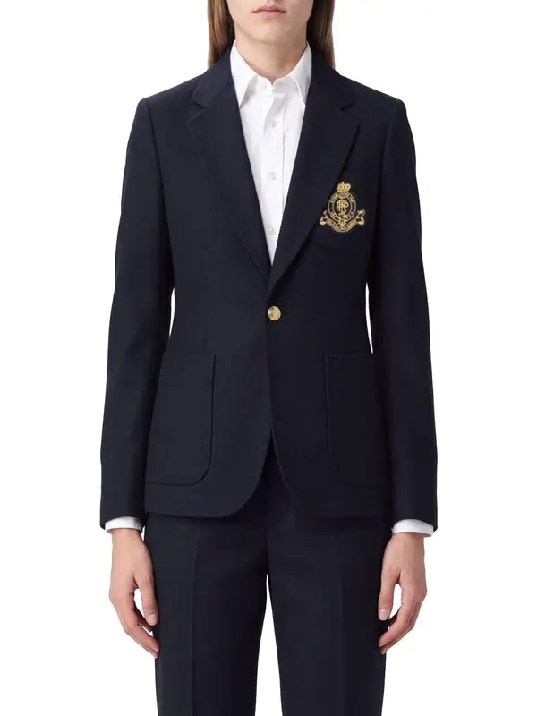 Polo Ralph Lauren Slim-fit Wool-blend Blazer With Patch Pockets - Navy
