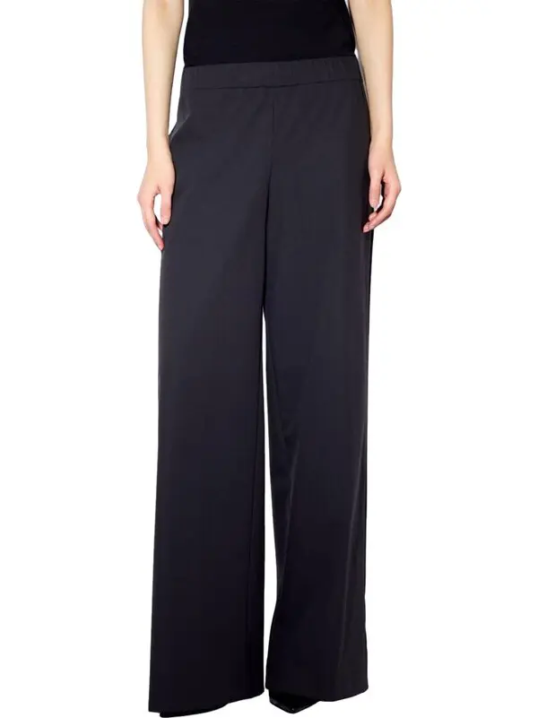 Liviana Conti Ethan Wide-leg Crêpe Palazzo Trousers With Elasticated Waist - Charcoal