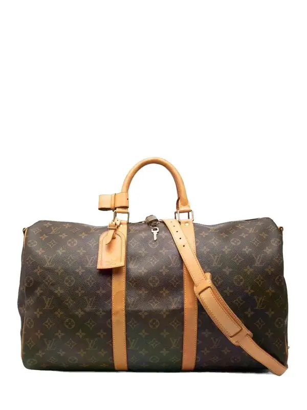 LOUIS VUITTON 2000 Monogram Keepall Bandouliere 50 Travel Bag - Brown