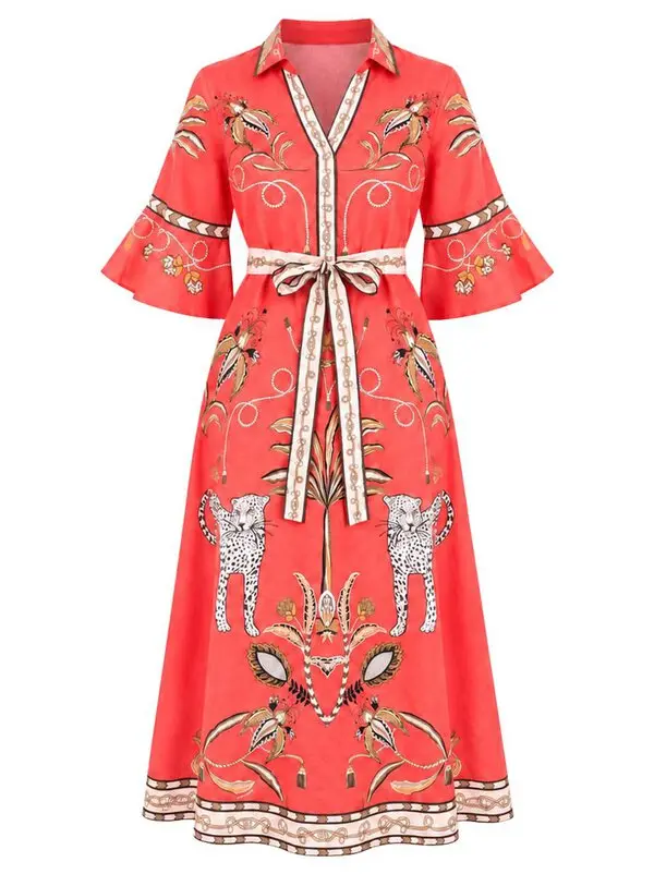 ISLAPAYAL Cape Midi - Red