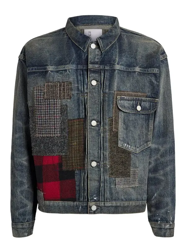 Junya Watanabe Patchwork Denim Jacket - Navy