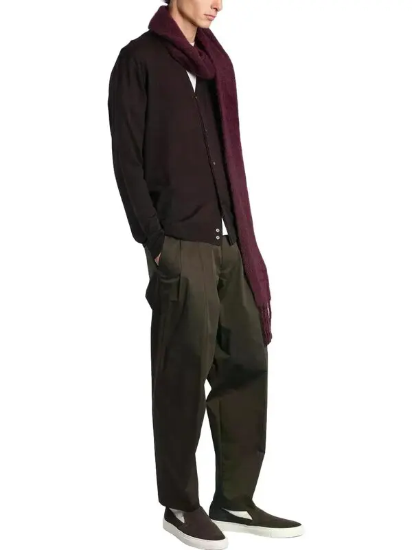LOW BRAND Amemura Pleated Tapered-leg Trousers - Brown