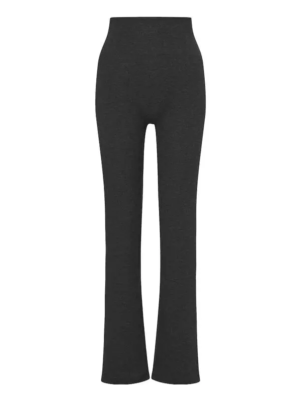 LESET Lauren Jersey Straight Pants - Grey