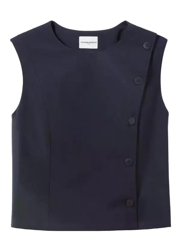 Claudie Pierlot Asymmetric Button-fastening Top - Blue