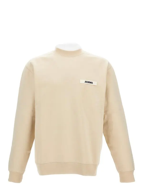 Jacquemus Crewneck Sweatshirt In Gros Grain - Beige