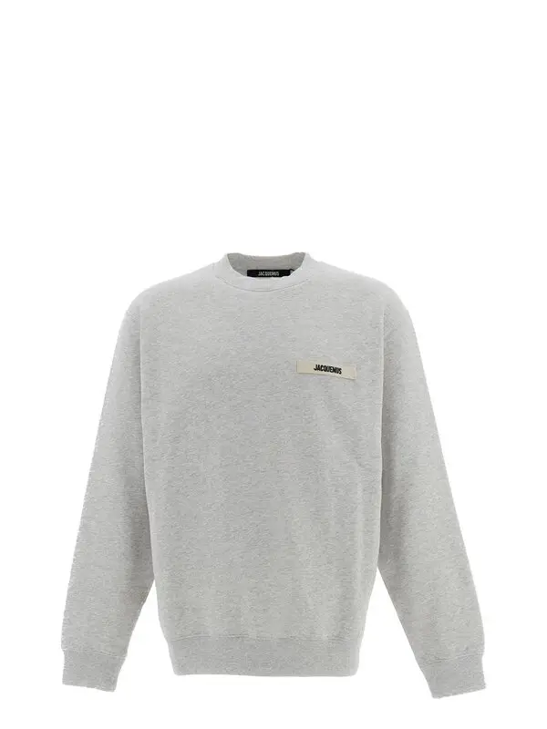 Jacquemus Crewneck Sweatshirt In Gros Grain - Grey