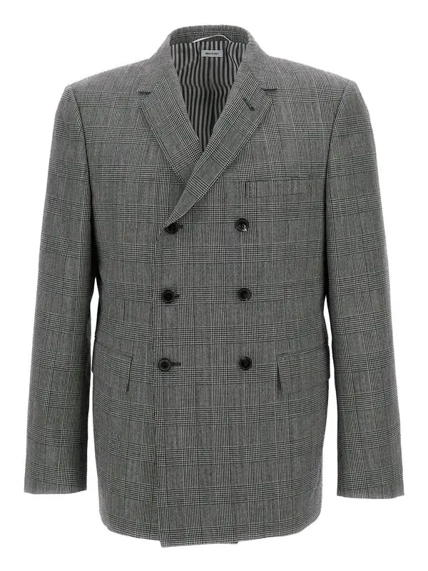 Thom Browne Double-breasted Blazer High Twist Wool Suiting - Grey