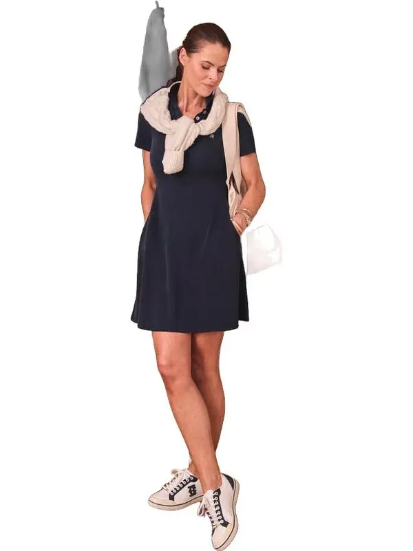 Holland Cooper Jilly Polo Dress Washed - Navy
