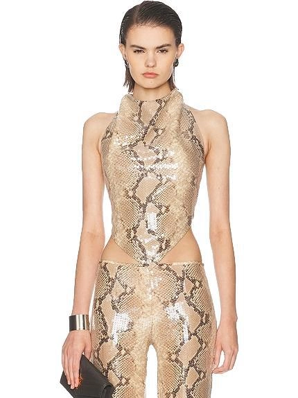 Cult Gaia Dionea Top - Faded Python