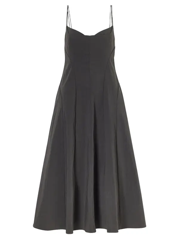 ST. AGNI Paneled Shell Midi Dress - Gray