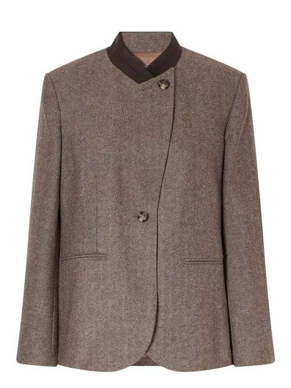 TWP Herringbone Wool And Cashmere-blend Jacket - Gray